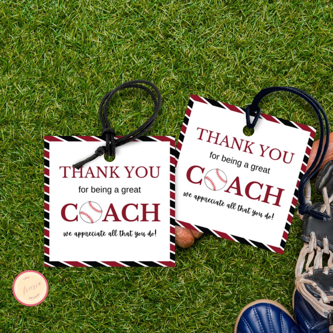 Baseball Coach Appreciation Gift Tag Thank You Coach Gift Tags 3x3 ...