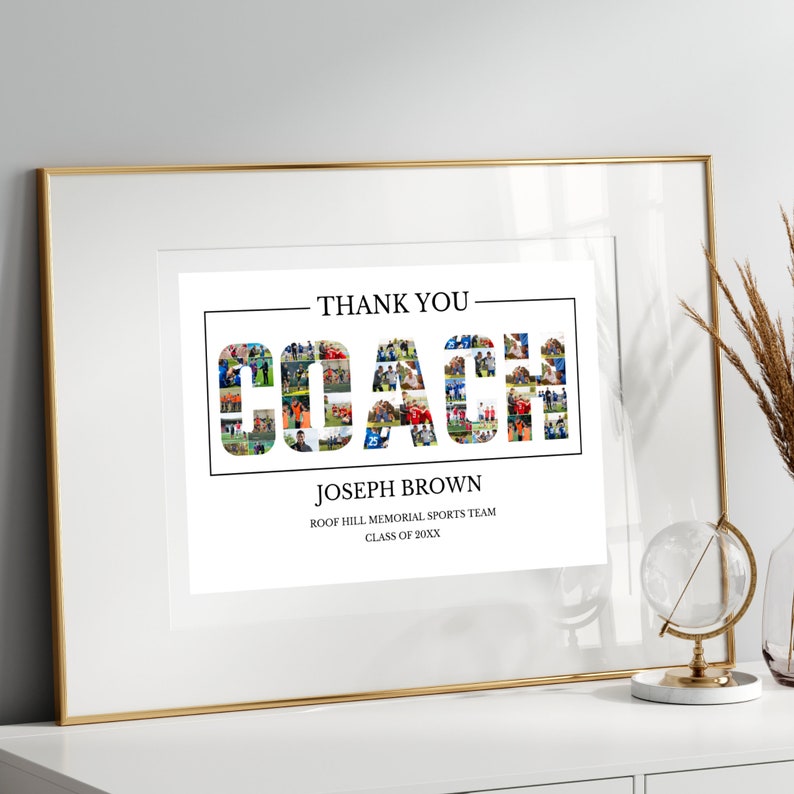 Thank You Coach Photo Collage Template - Photo Gift Collage - Editable ...