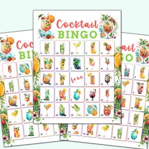 Cocktail Bingo - Printable Cocktail Party Game for Girls Game Night ...