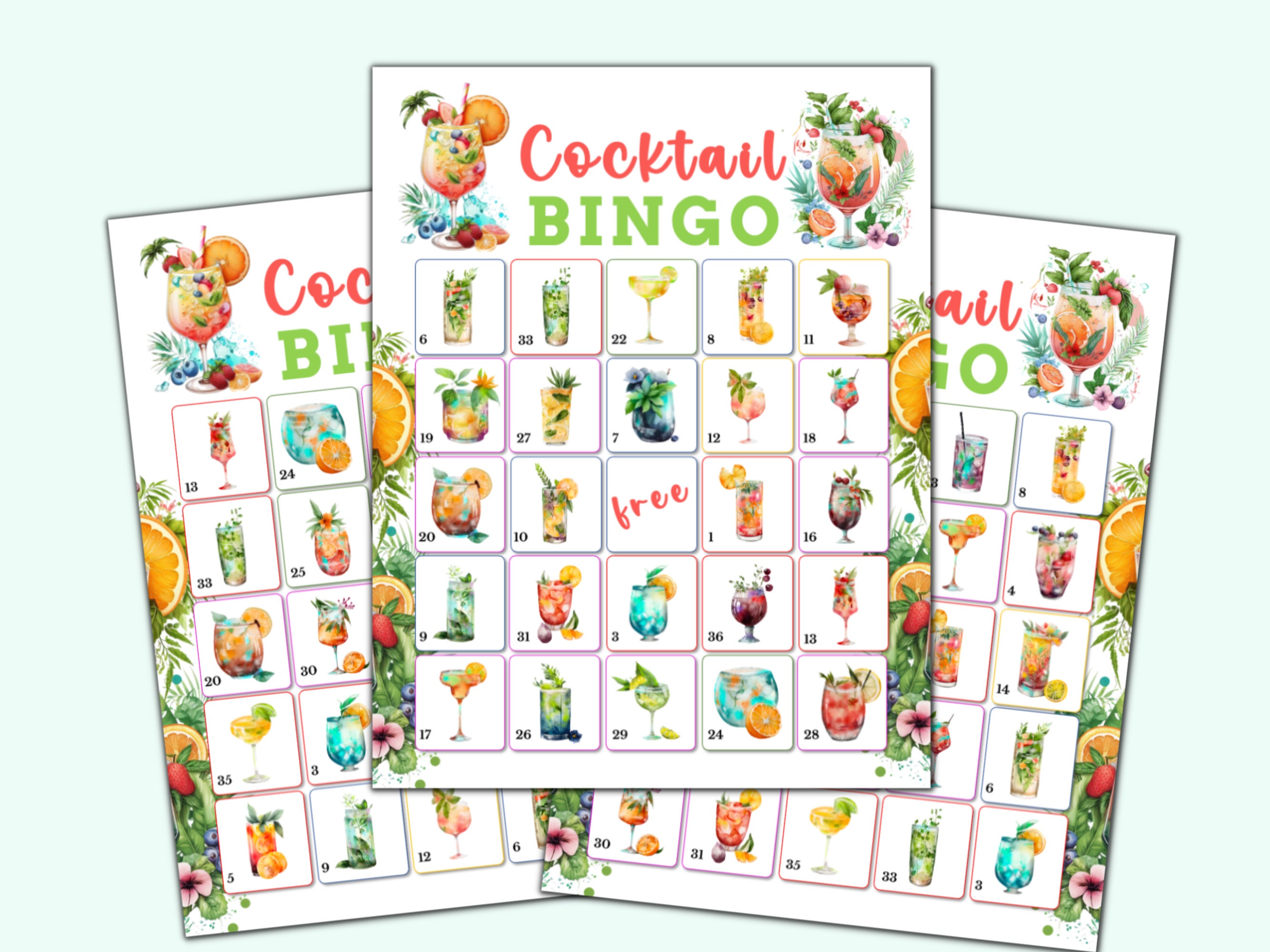 Cocktail Bingo - Printable Cocktail Party Game for Girls Game Night ...