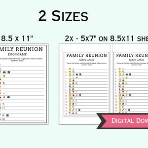 Family Reunion Emoji Game - Printable Family Reunion Emoji Pictionary ...