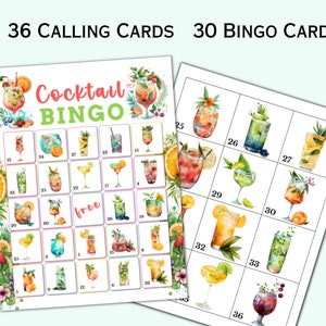 Cocktail Bingo - Printable Cocktail Party Game for Girls Game Night ...