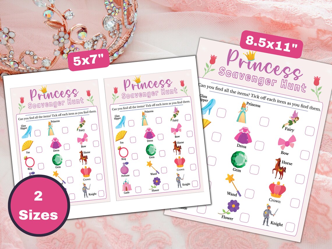 Princess Scavenger Hunt Printable Fairy Tale Treaure Hunt for Kids ...