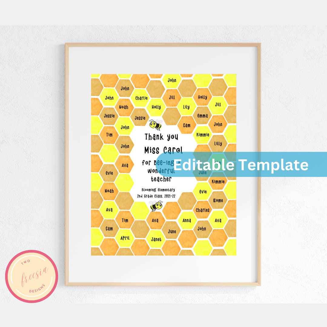 Editable Teacher Appreciation Printable - Personalized Appreciation ...