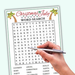 Word Search Game - Printable Christmas in July Game for Kids & Adults ...