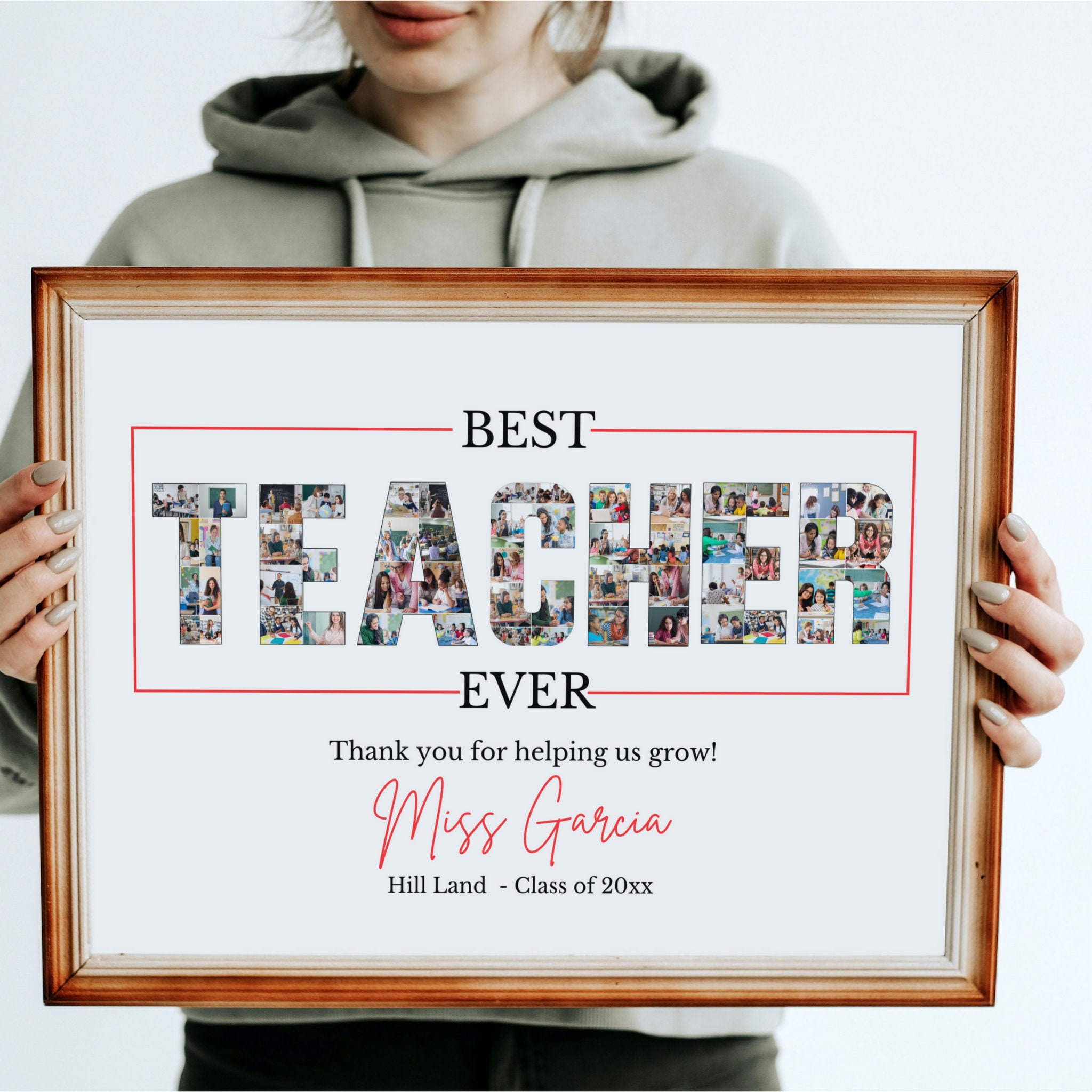 Best Teacher Photo Collage Template - Photo Gift Collage Template ...