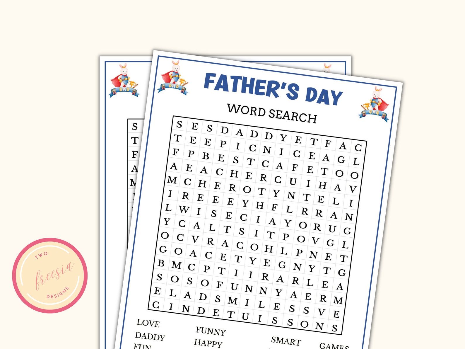 Printable Father's Day Word Search Game Grandpa Father's Day Game ...