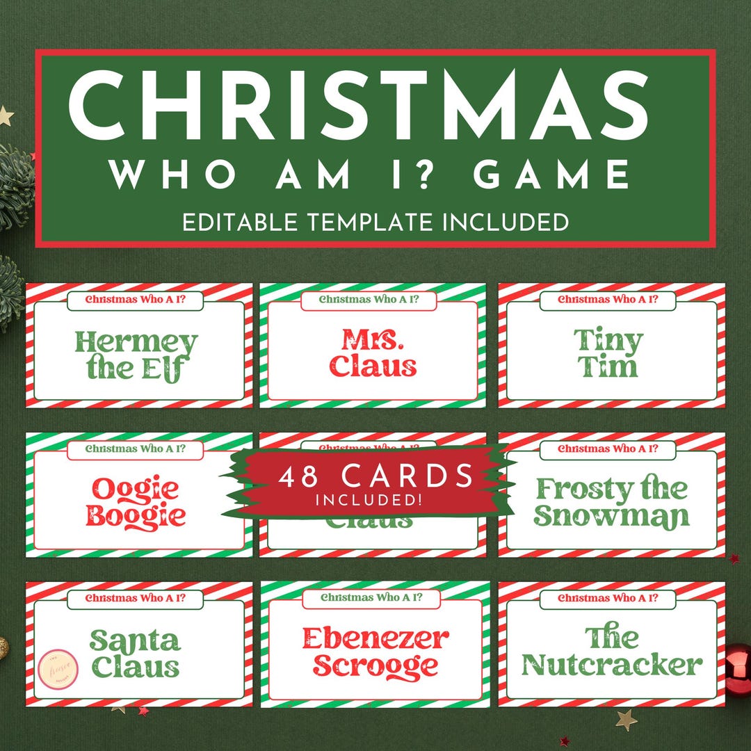 Christmas Who Am I? Game, Printable Holiday Game, Family Christmas ...