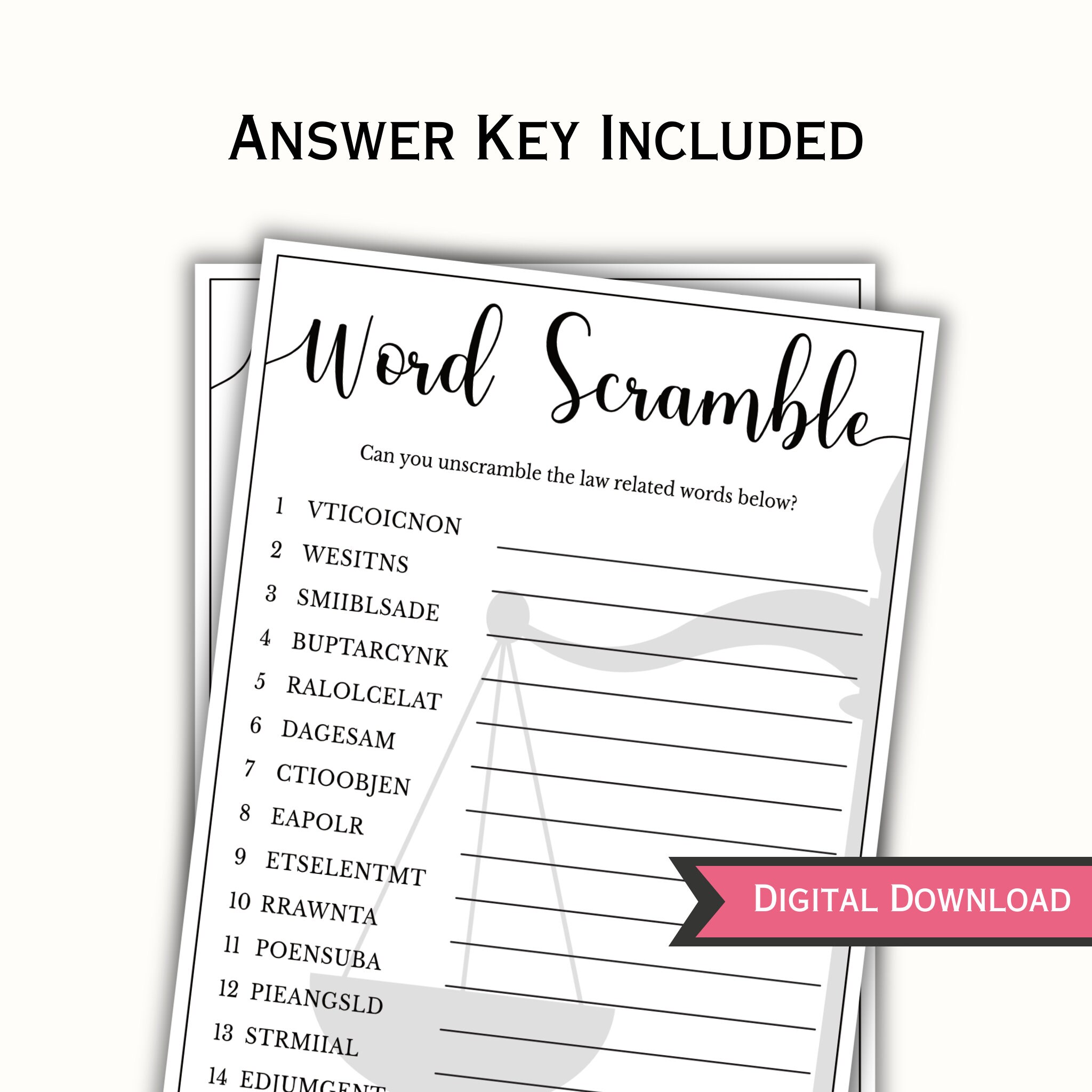 Law School Graduation 8 Game Bundle Lawyer Retirement Party Games ...