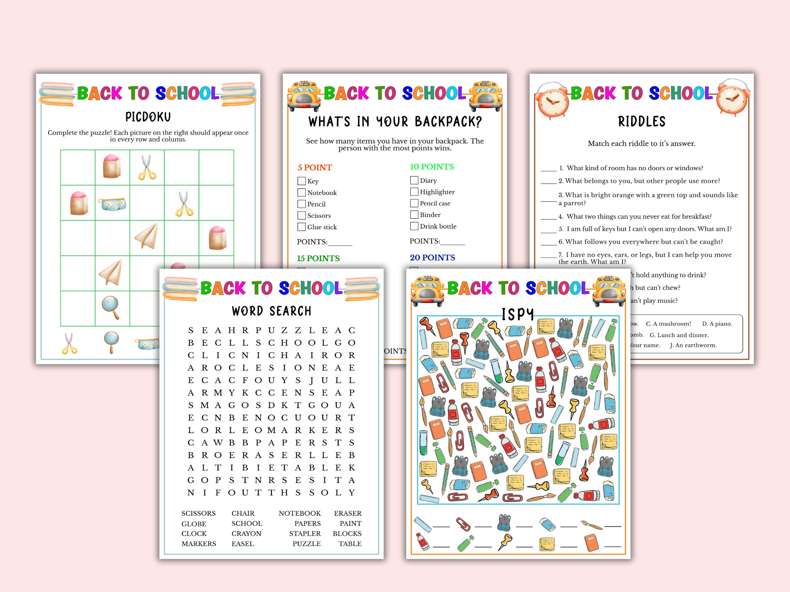 15 Back to School Game Bundle - Printable Ice Breaker Games for ...