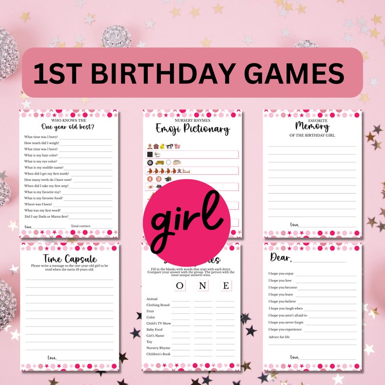 Girls First Birthday Party Games - Who Knows 1 Year Old Best - Nursery ...