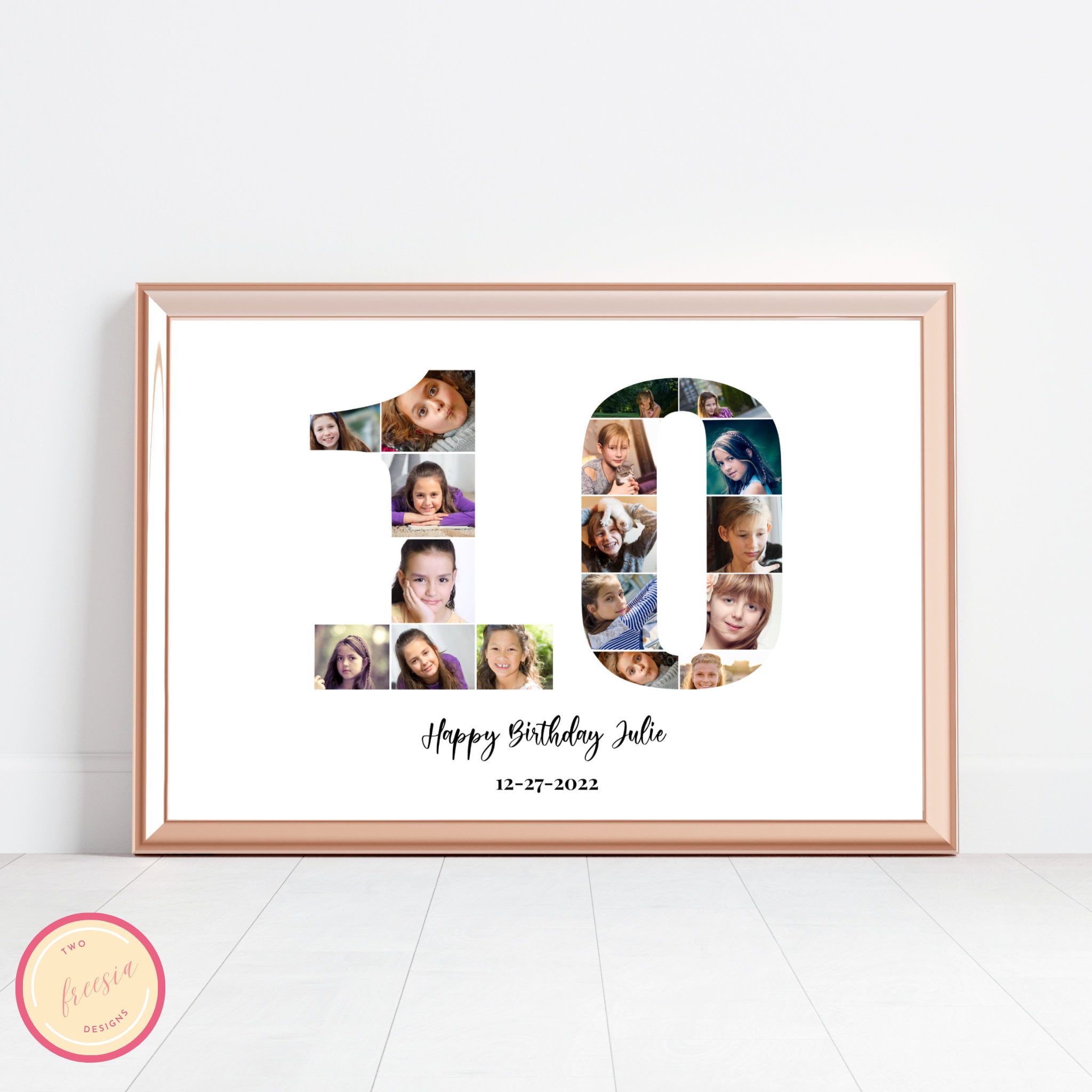 Editable Custom 10th Birthday Gift - Photo Collage - 10th Anniversary ...