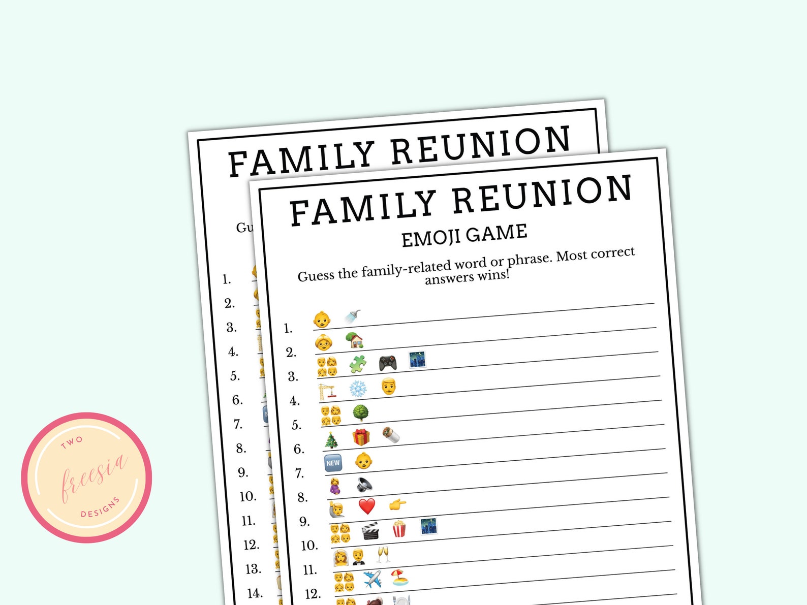Family Reunion Emoji Game - Printable Family Reunion Emoji Pictionary ...