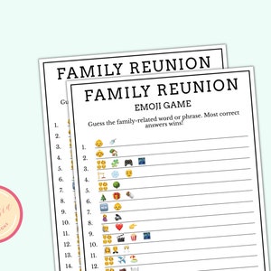 Family Reunion Emoji Game - Printable Family Reunion Emoji Pictionary ...
