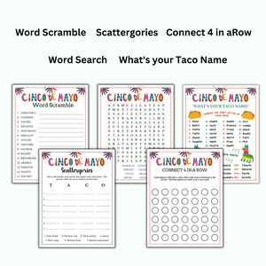 10 Cinco De Mayo Game Bundle for Kids - Family Game Night - Classroom ...