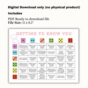 Getting to Know You Dice - Back to School Dicebreaker - Classroom ...