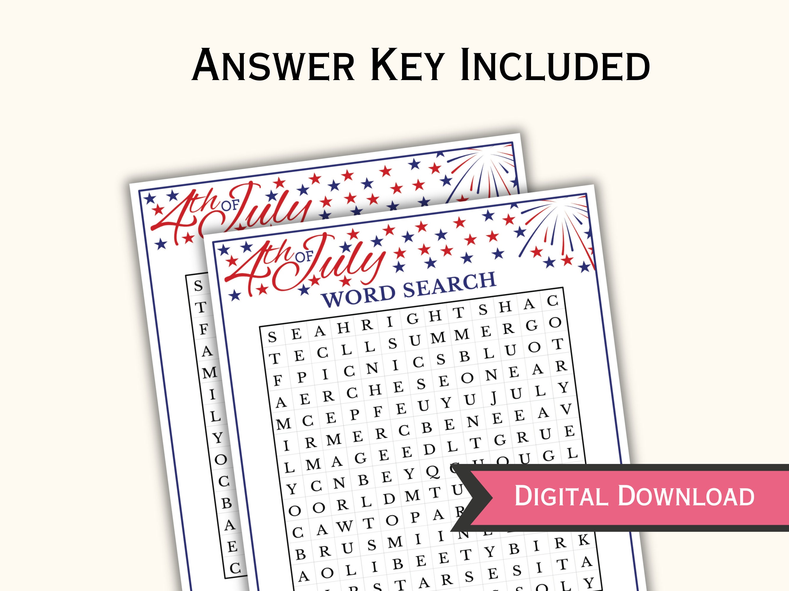 4th of July Word Search Game - Printable Fourth of July Game ...