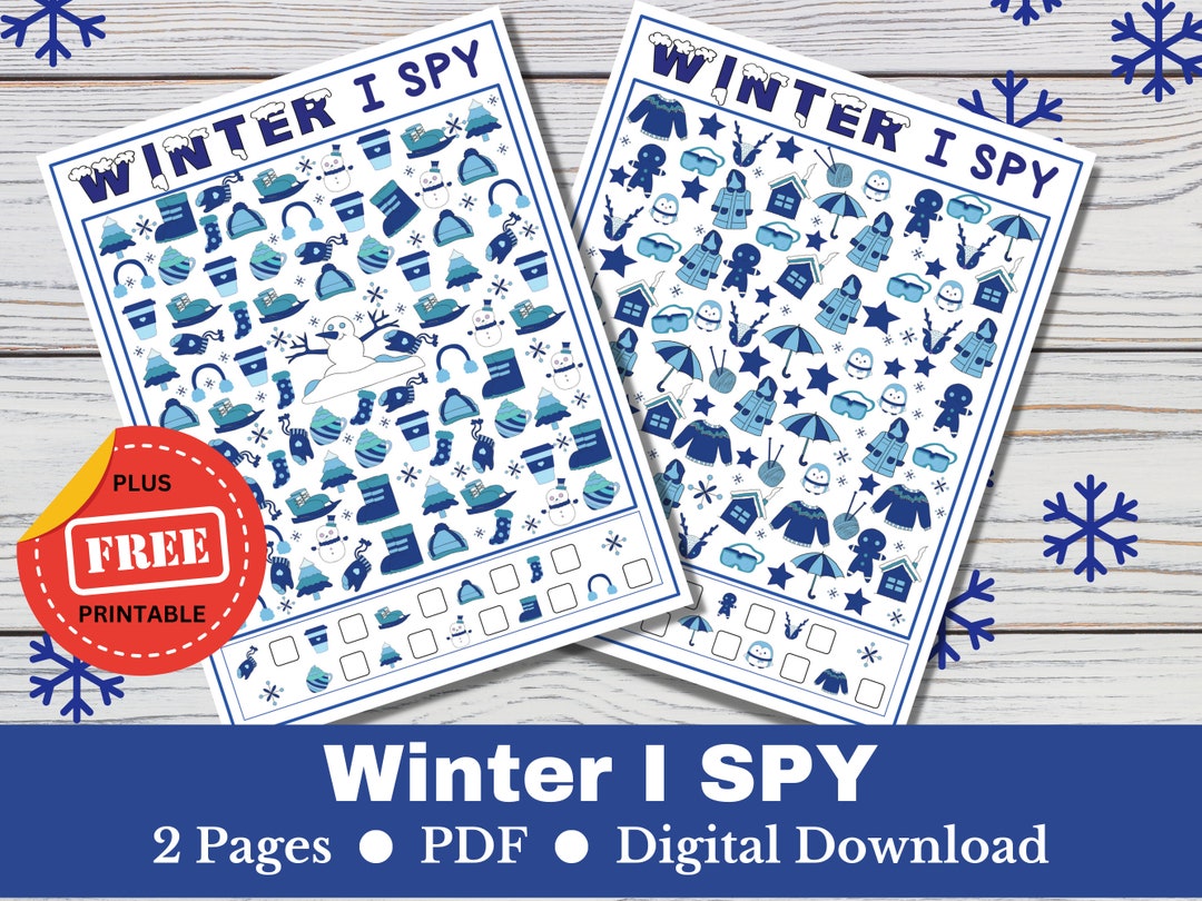Winter I Spy Games for Kids - Printable Classroom Party Activity ...