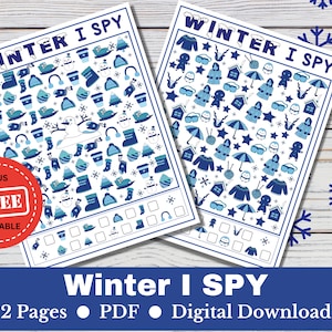 Winter I Spy Games for Kids - Printable Classroom Party Activity ...