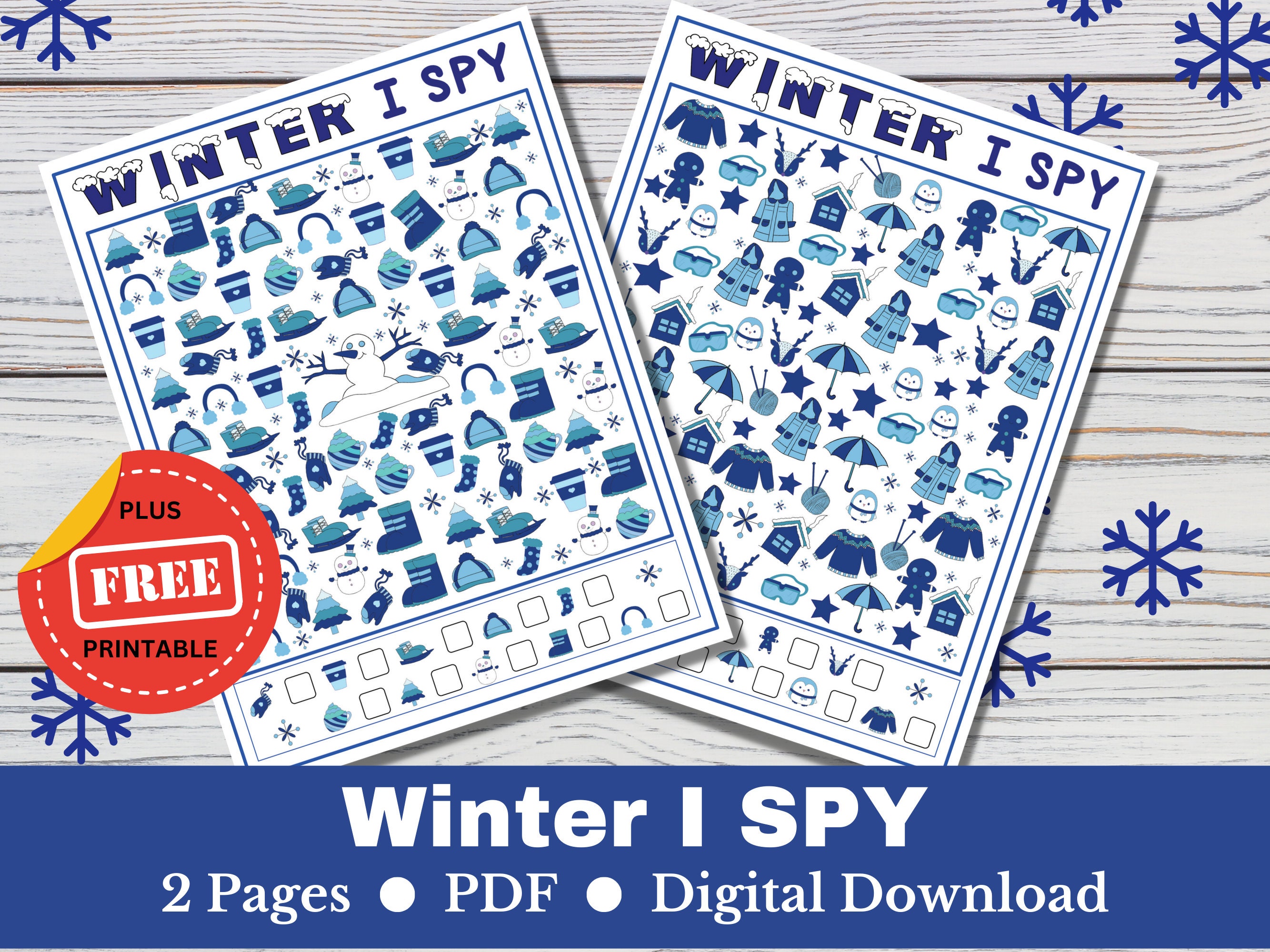 Winter I Spy Games for Kids Printable Classroom Party Activity Digital ...