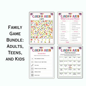 24 Cinco De Mayo Game Bundle for Kids & Adults - Mexican Game Night ...