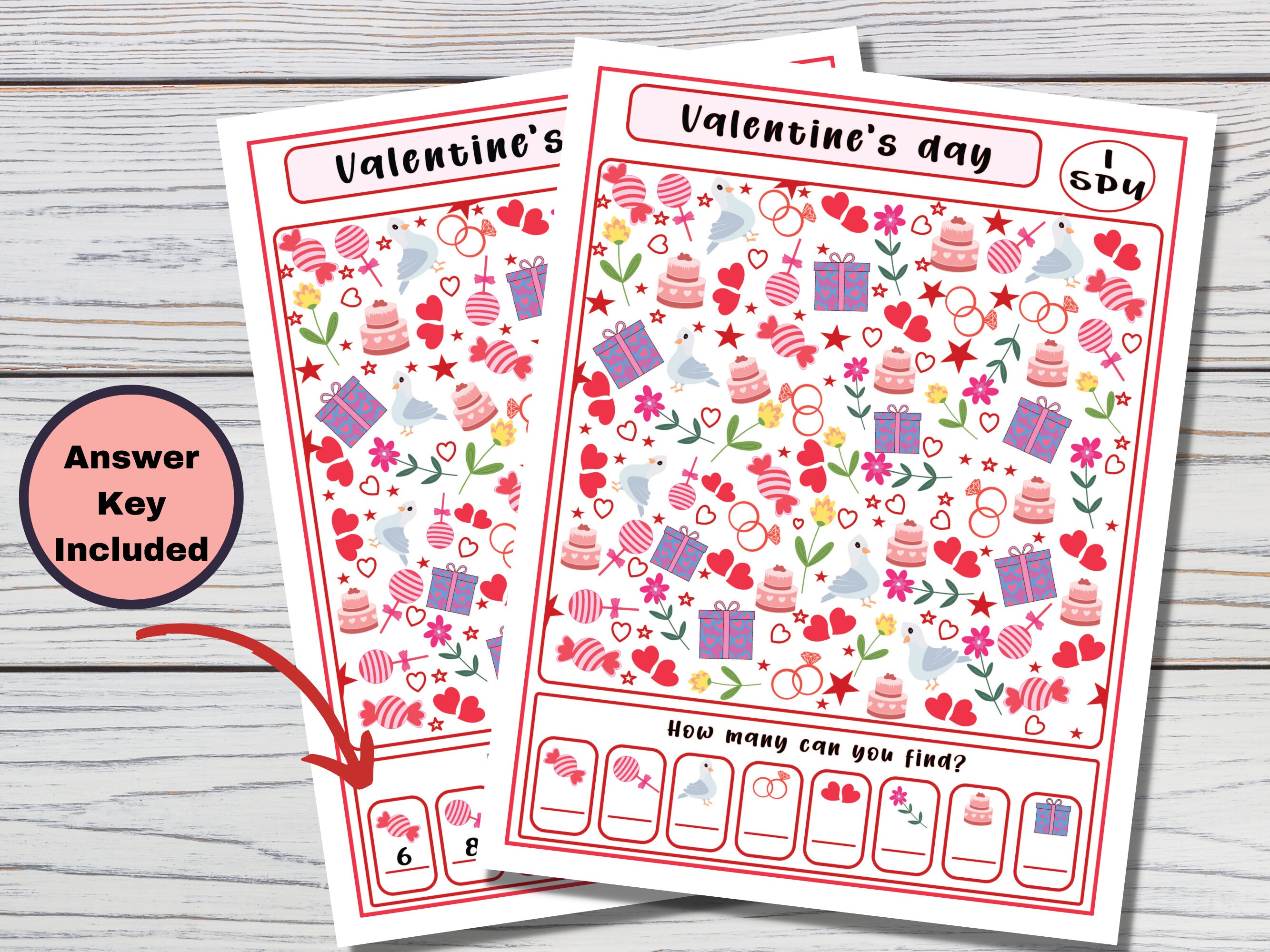 Valentine's Day I Spy Game for Kids - School and Party Activity ...