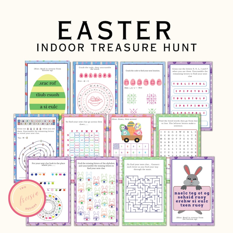 Indoor Easter Treasure Hunt for Older Kids - Scavenger Hunt for Tweens ...