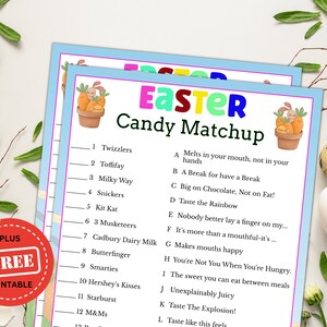 Easter Candy Matchup Game - Easter Printable Games for Kids & Adults ...