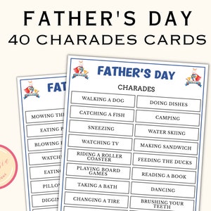 Printable Father's Day Charades Game - Family Game Night Activities for ...