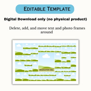 Graduation Photo Collage Template - Photo Gift Collage - Editable ...