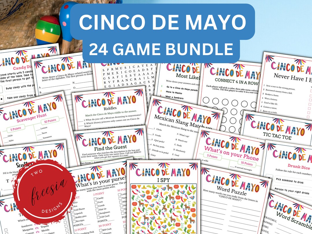 24 Cinco De Mayo Game Bundle for Kids & Adults Mexican Game - Etsy