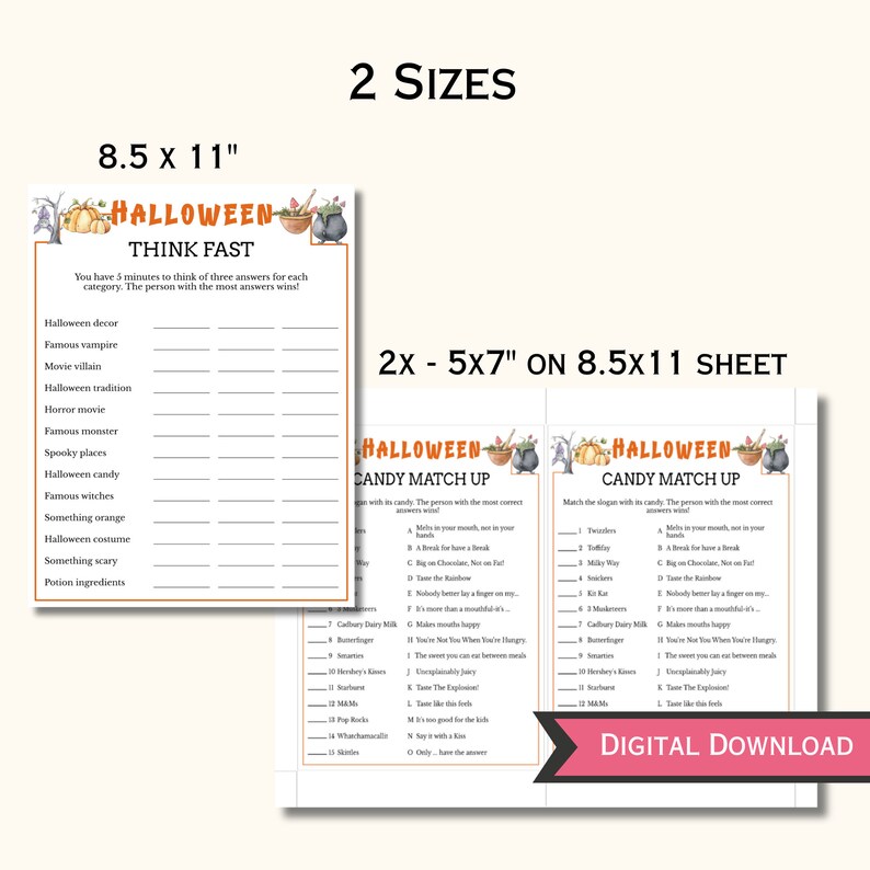 15 Halloween Party Game Bundle Printable for Kids and Adults ...