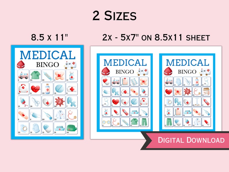 Printable Medical Bingo Games Nurse Bingo Game, Nurse Appreciation Week ...