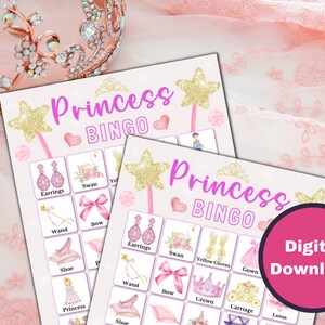Princess Bingo Game Printable Princess Bingo for Girls Birthday, Brunch ...
