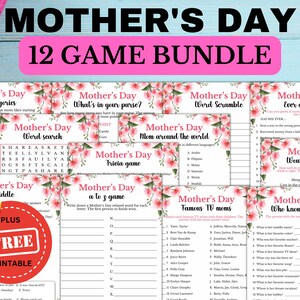 Printable Mother's Day Game Bundle for Kids and Adults - Family Party ...