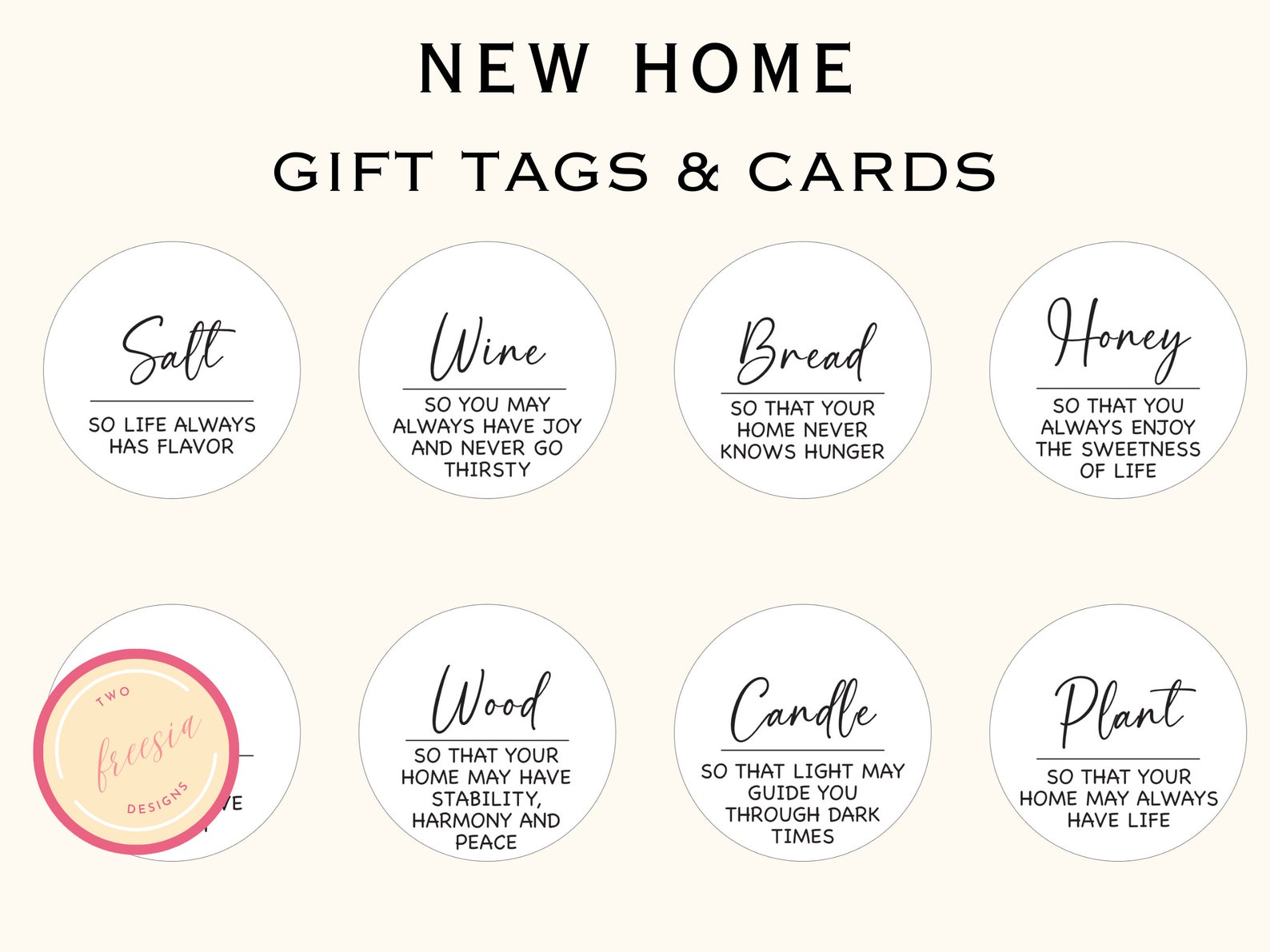 Printable New Home Tags and Cards - Traditional Housewarming Gift ...