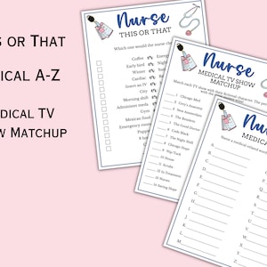 6 Printable Nurse Graduation Game Bundle - Nursing School Graduation ...