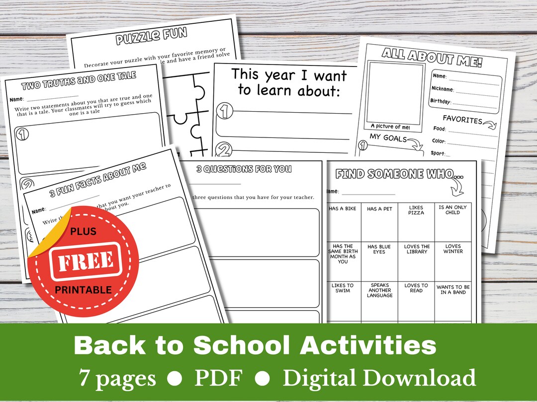 Back to School Printable Activity Worksheets for Kids - Games and ...