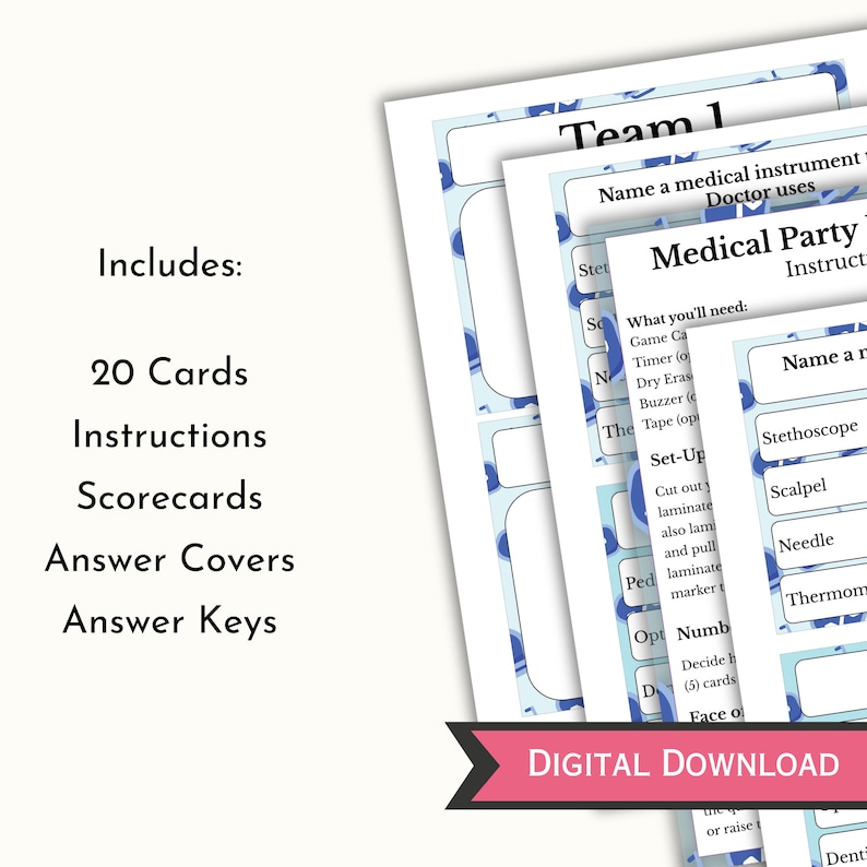 Medical Party Trivia Feud - Printable Party Game for Doctor Graduation ...