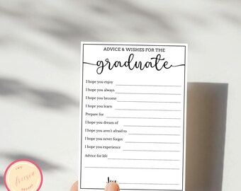 Advice for the Graduate Cards Printable, Graduation Keepsake, Grad ...