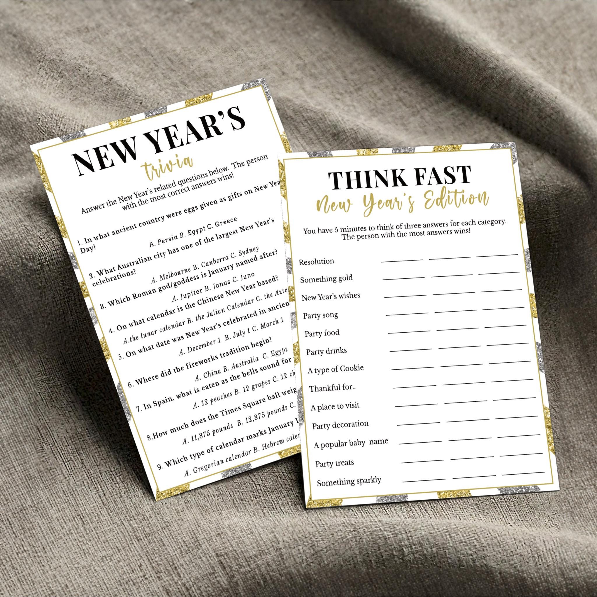 New Years Games Bundle, Printable New Years Party Games for Kids and ...