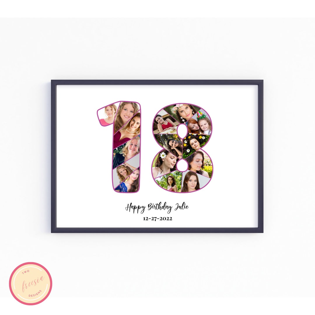 Editable Custom 18th Birthday Gift - Photo Collage - 18th Anniversary ...