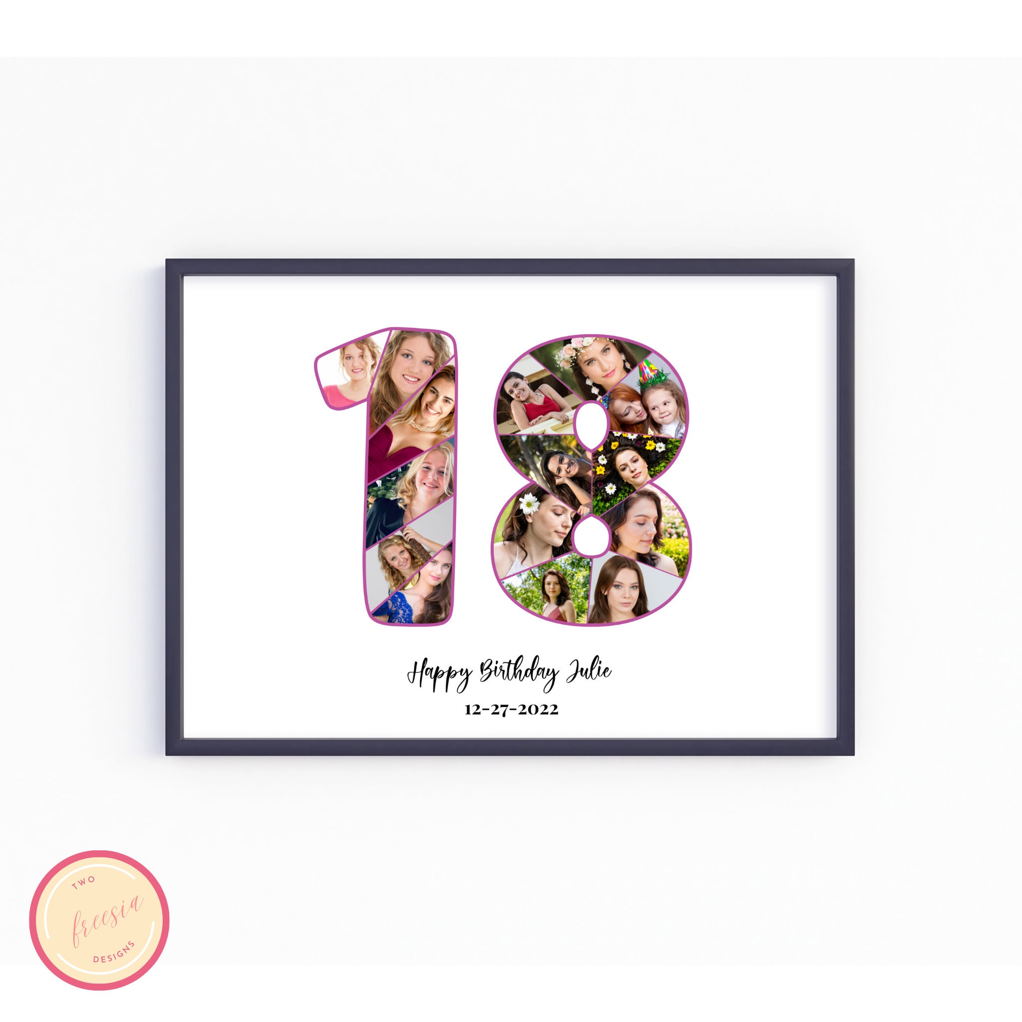 Editable Custom 18th Birthday Gift Photo Collage 18th Anniversary ...