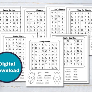 Easter Word Search Game - Family Party Games and Classroom Activities ...