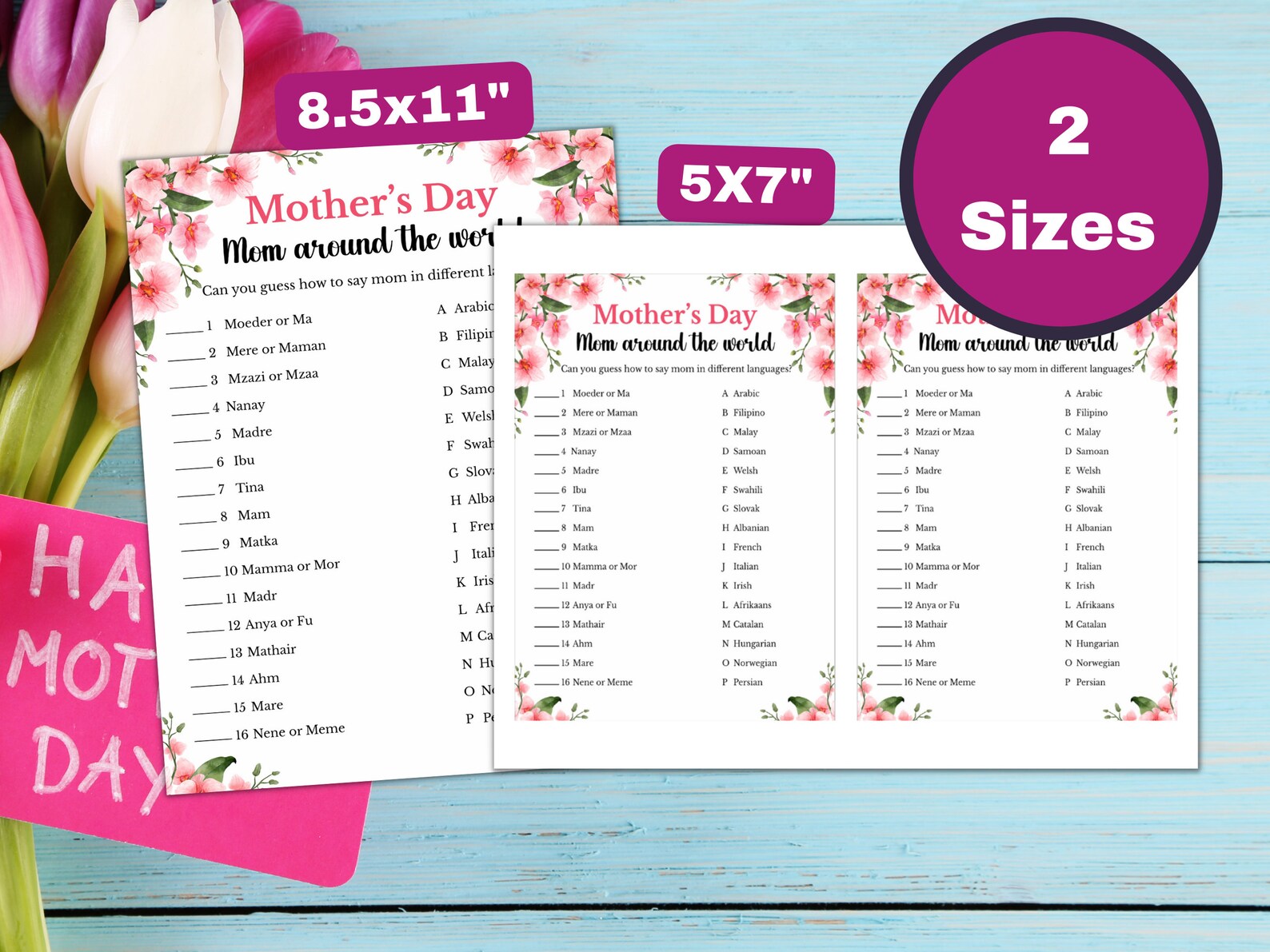 Printable Mother's Day Party Game - Mom Around the World Game - Family ...
