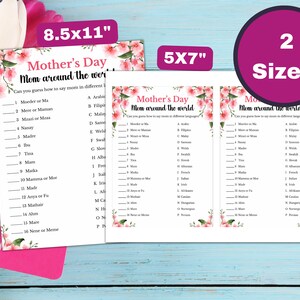 Printable Mother's Day Party Game - Mom Around the World Game - Family ...