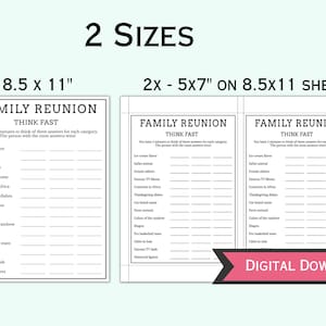 10 Family Reunion Game Bundle for Family Gathering Activities for Kids ...