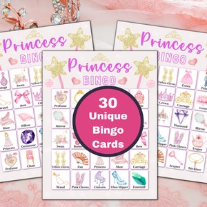 Princess Bingo Game Printable Princess Bingo for Girls Birthday, Brunch ...