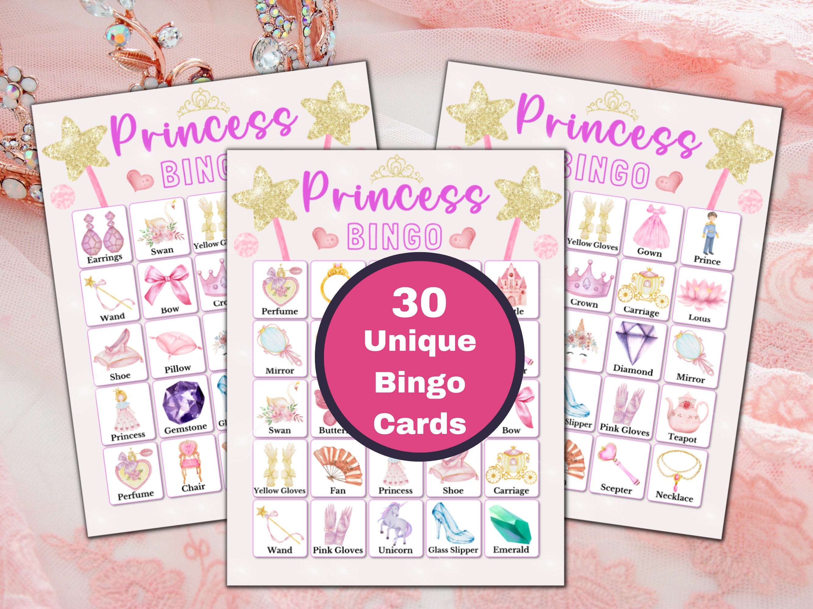 Princess Bingo Game Printable Princess Bingo for Girls Birthday, Brunch ...