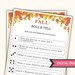 Fall Roll and Tell Dice Game - Printable Autumn Game - Fun Fall Time ...